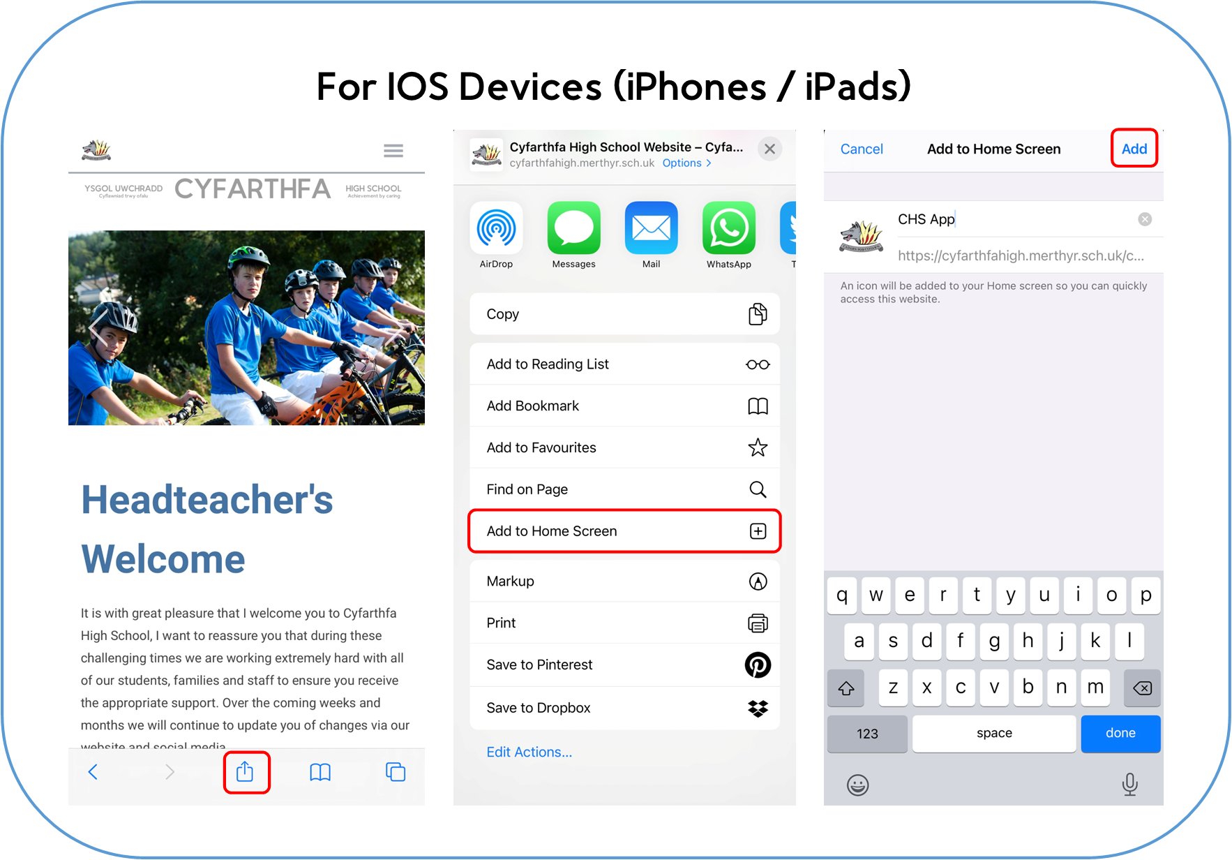 Install CHS App – Cyfarthfa High School